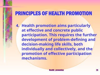 OVERVIEW HEALTH PROMOTION AND EDUCATION ppt | PPT