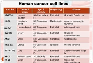 human cancer cell lines & ethics to collect human biopsy and disposal ...