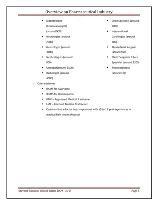 Overview on pharmaceutical industry | PDF
