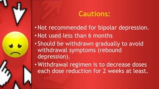 Overview on pharmacological management of depression | PPT