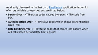 Overview on ring central errors: part 2 | PPT