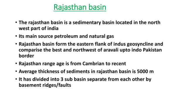 Over view on sedimentary basin of india in sedimentalogy | PPTX