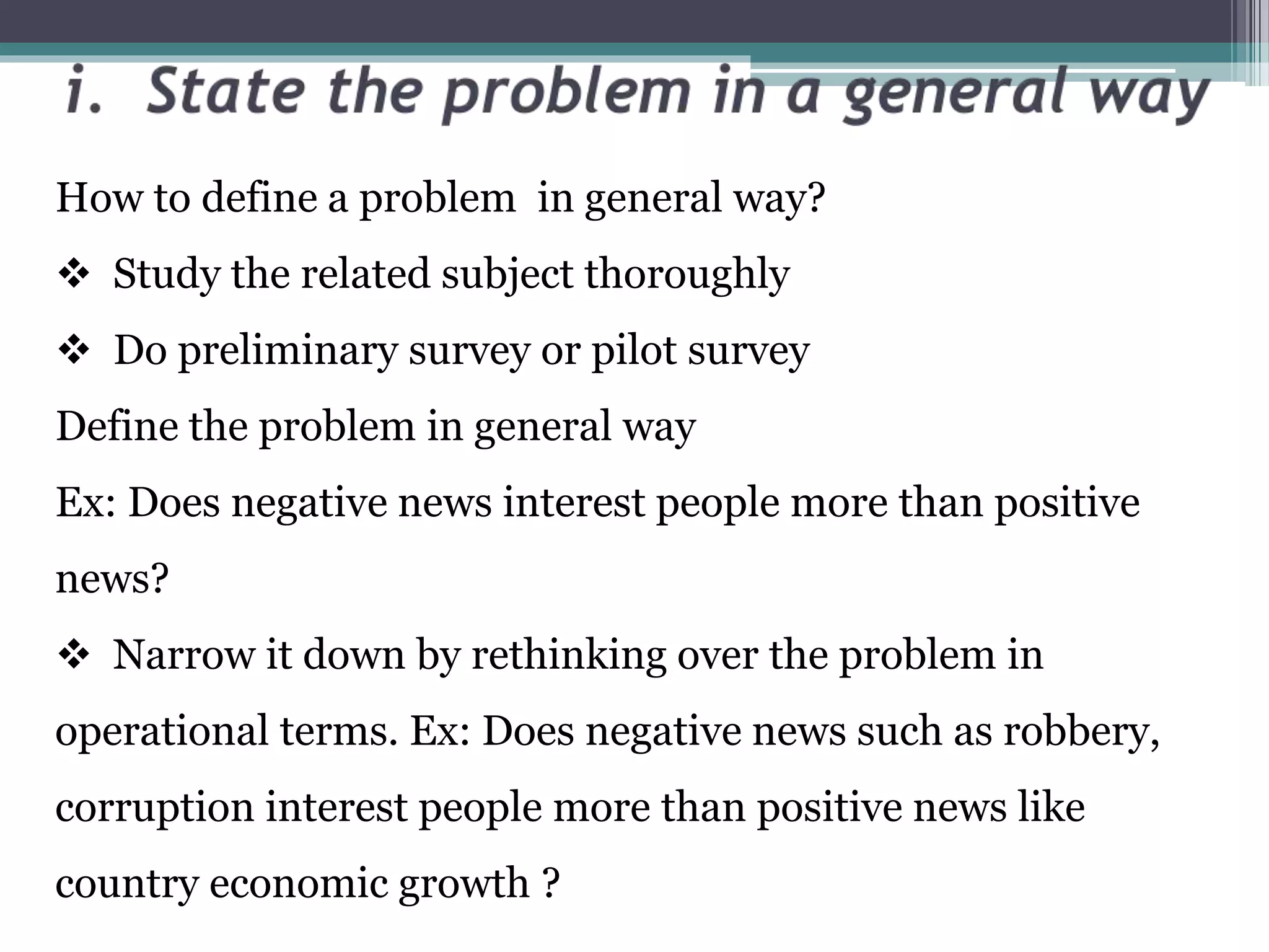 Overview on techniques involved in defining a problem | PPTX