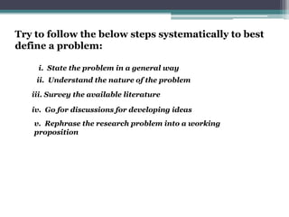 Overview on techniques involved in defining a problem | PPTX