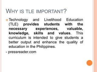 OVERVIEW ON TLE.pptx | Professional School | Postgraduate Education