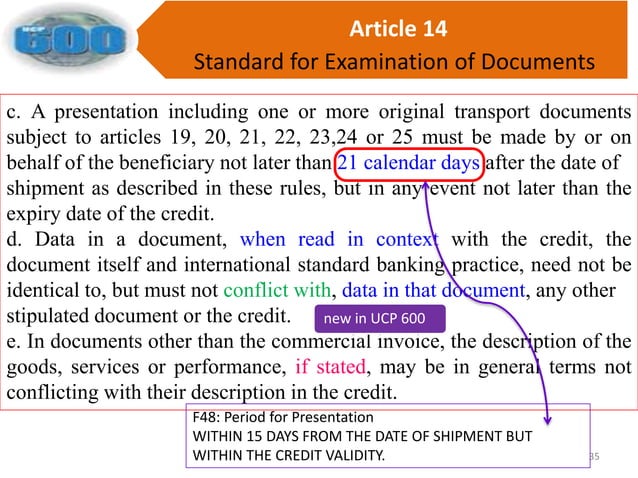 Overview on UCP 600.pptx | Credit Cards | Personal Debt