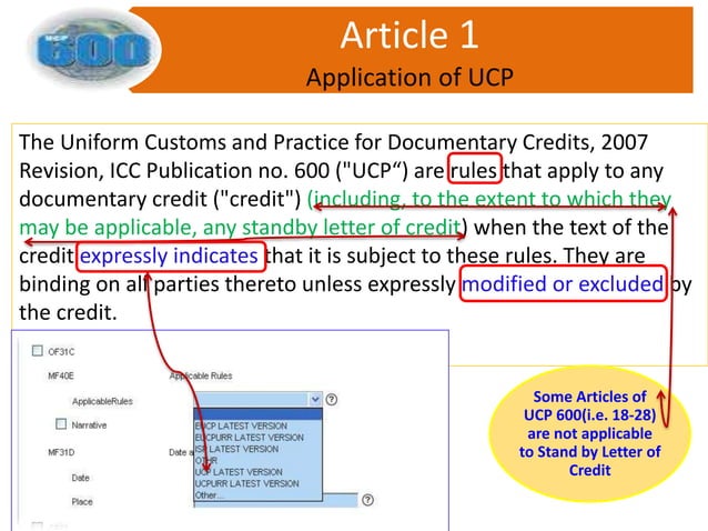 Overview on UCP 600.pptx | Credit Cards | Personal Debt