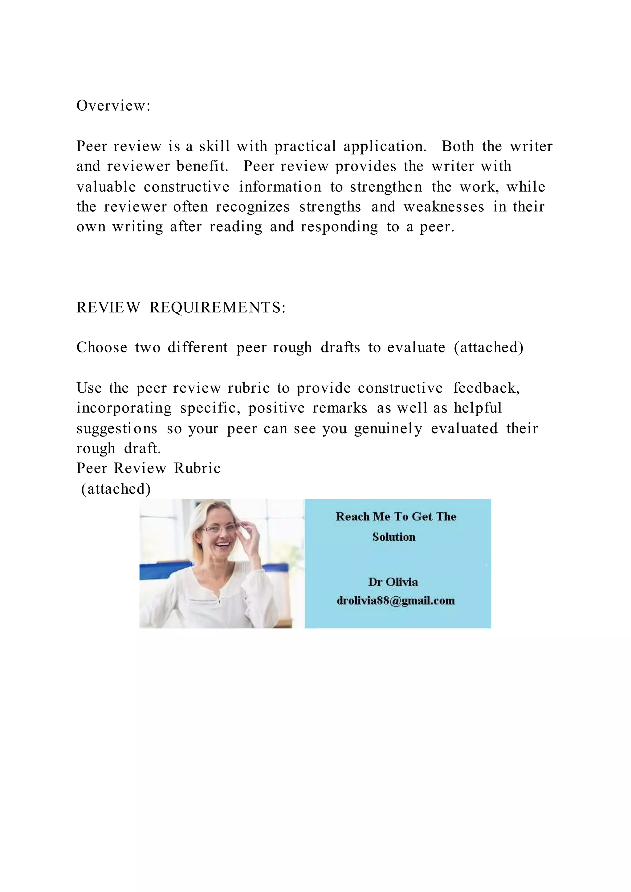 OverviewPeer review is a skill with practical application. Bot | PDF