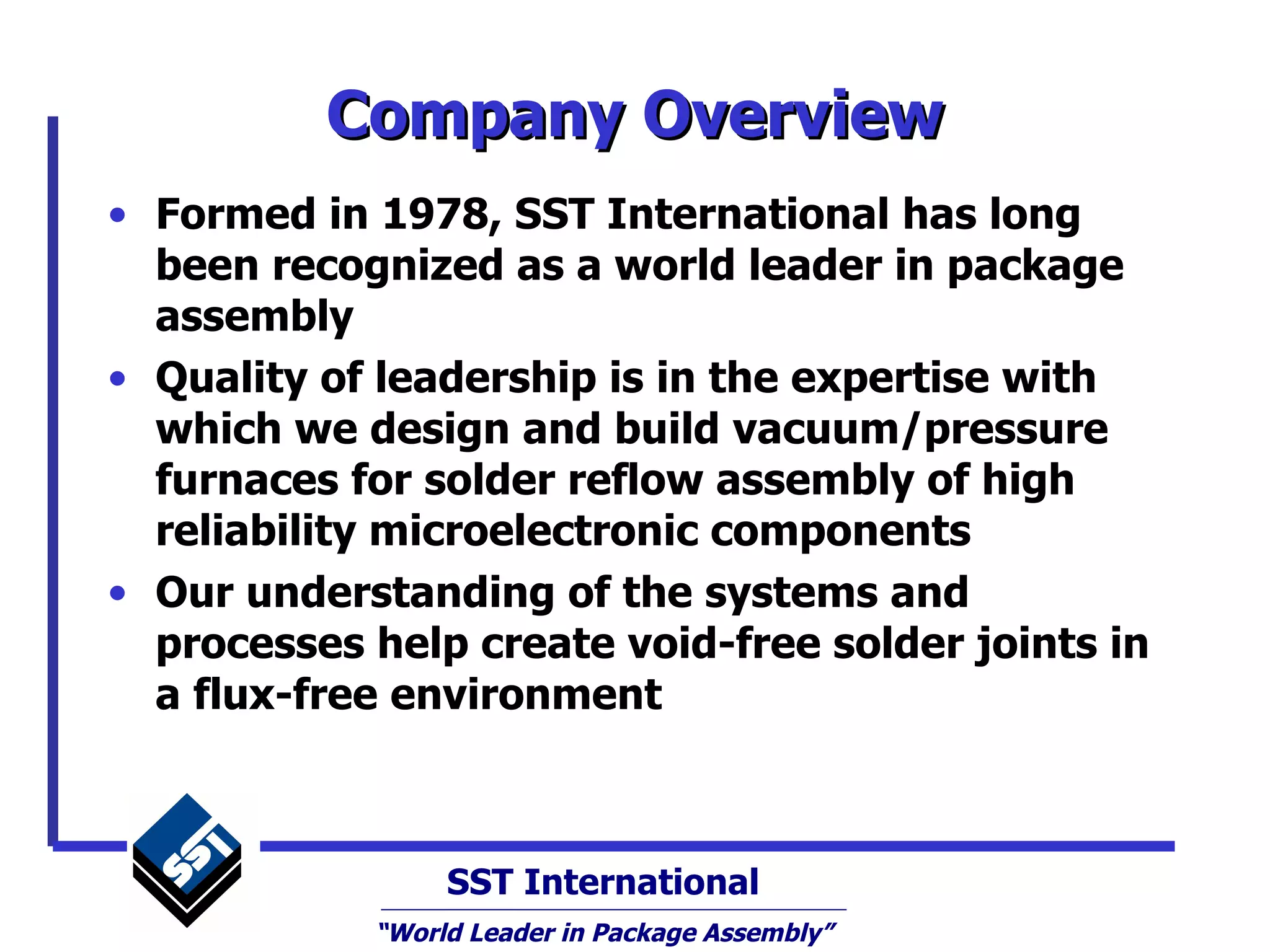 SST International Overview presentation | PPT