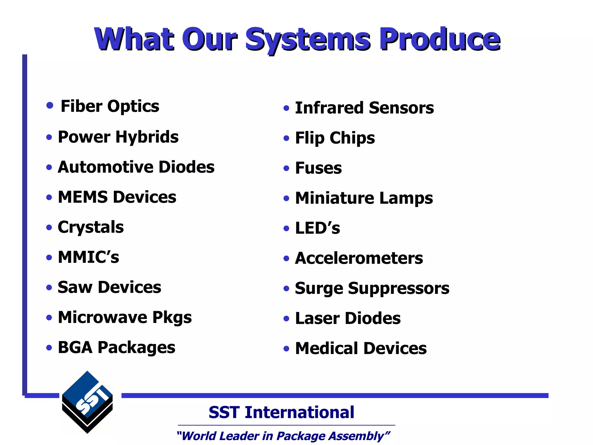 SST International Overview presentation | PPT