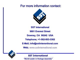 SST International Overview presentation | PPT