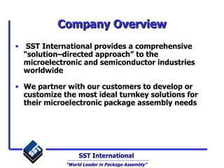 SST International Overview presentation | PPT