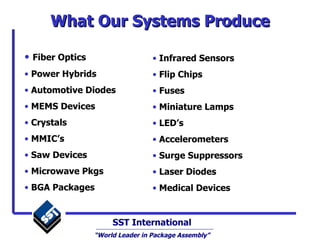 SST International Overview presentation | PPT