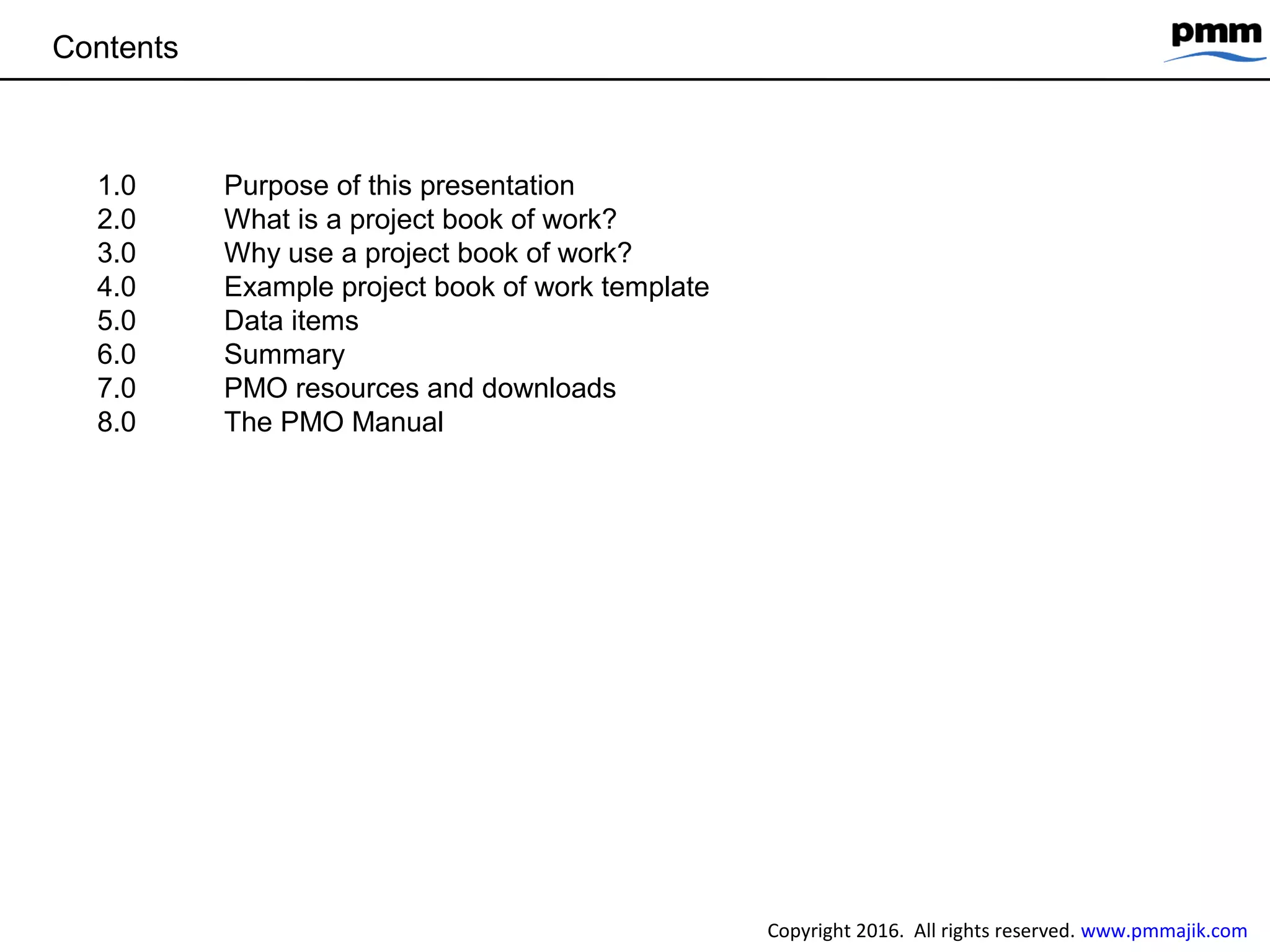 Overview of a Project Book of Work | PPT