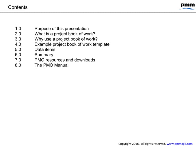 Overview of a Project Book of Work | PPT