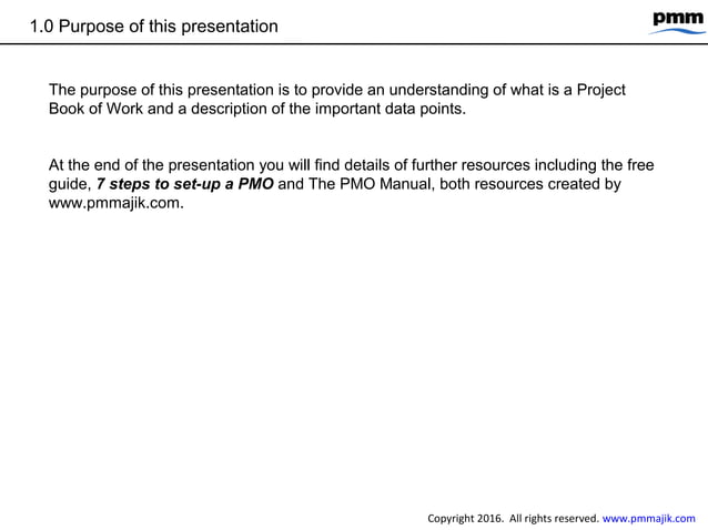 Overview of a Project Book of Work | PPT