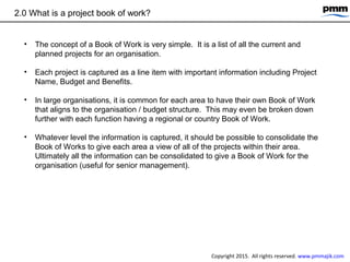 Overview of a Project Book of Work | PPT