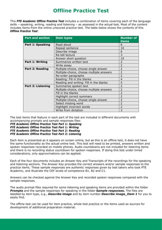 Overview PTE Academic Practice Test | PDF