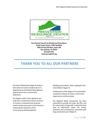 PRC Region 8 Regional Needs Assessment Overview | PDF