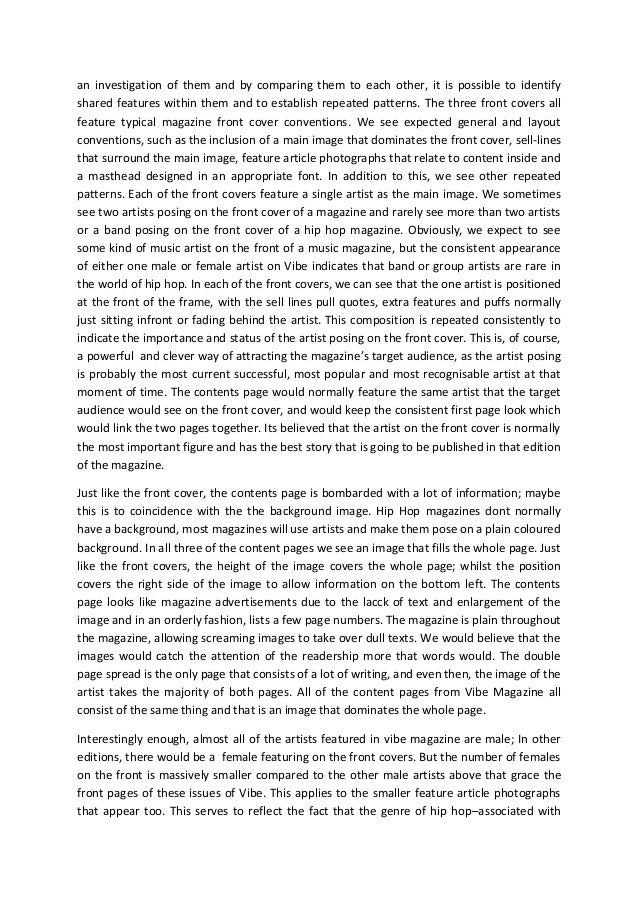 Overviews (front cover, context page & dps)