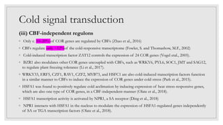 Overviews of cold tolerance regulatory mechanisms | PPTX