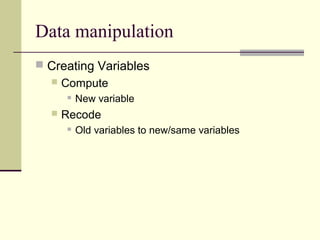 Overview spss instructor | PPT