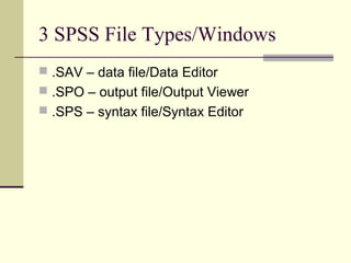 Overview spss instructor | PPT
