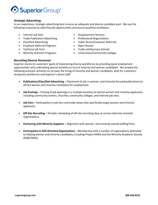 Overview superior group | PDF