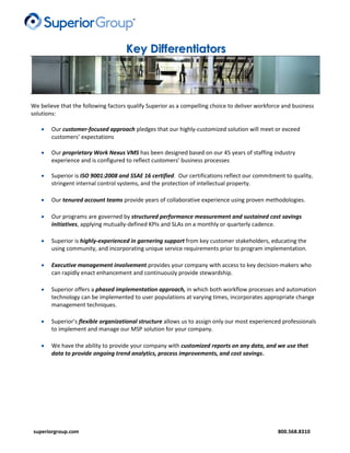 Overview superior group | PDF
