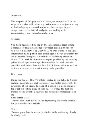 OverviewThe purpose of this project is to have you complete all .docx