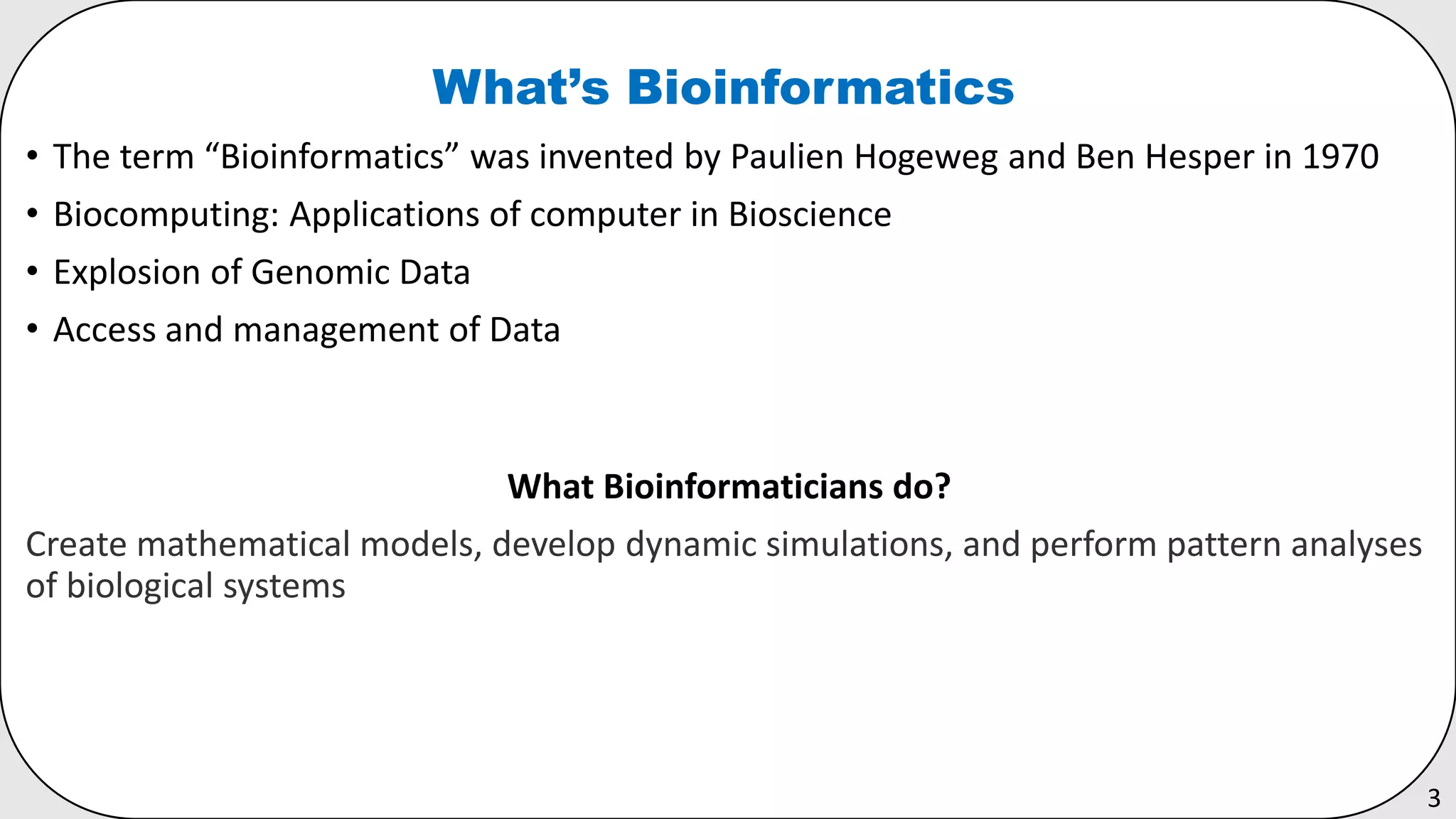 Current Trends & Developments of Bioinformatics | PDF | Biotech and ...