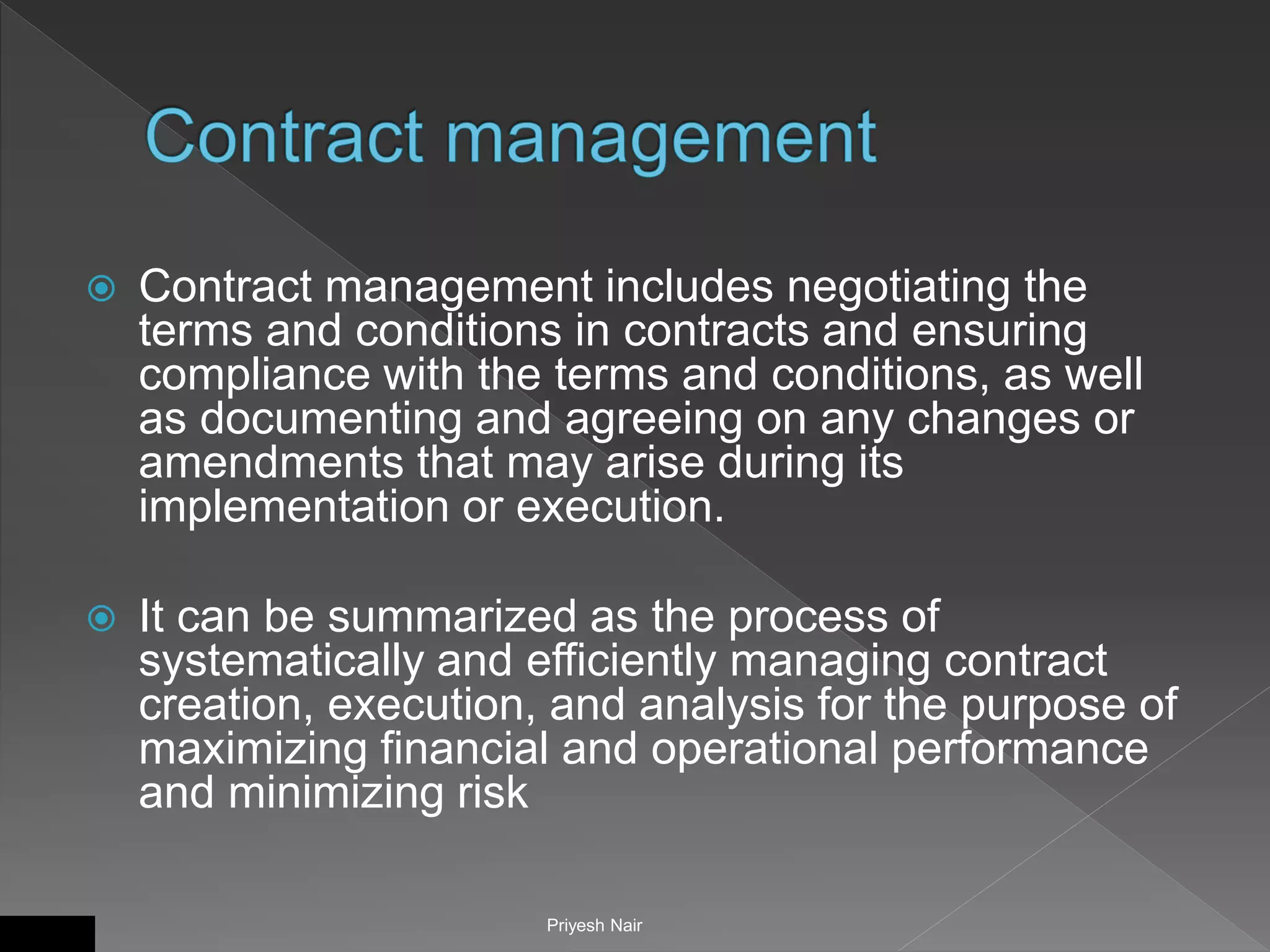 Overview to contract management | PPTX