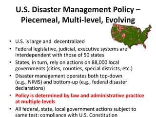 Overview: U.S. Disaster Management Policy Trends – 9/11, Katrina, Sandy ...