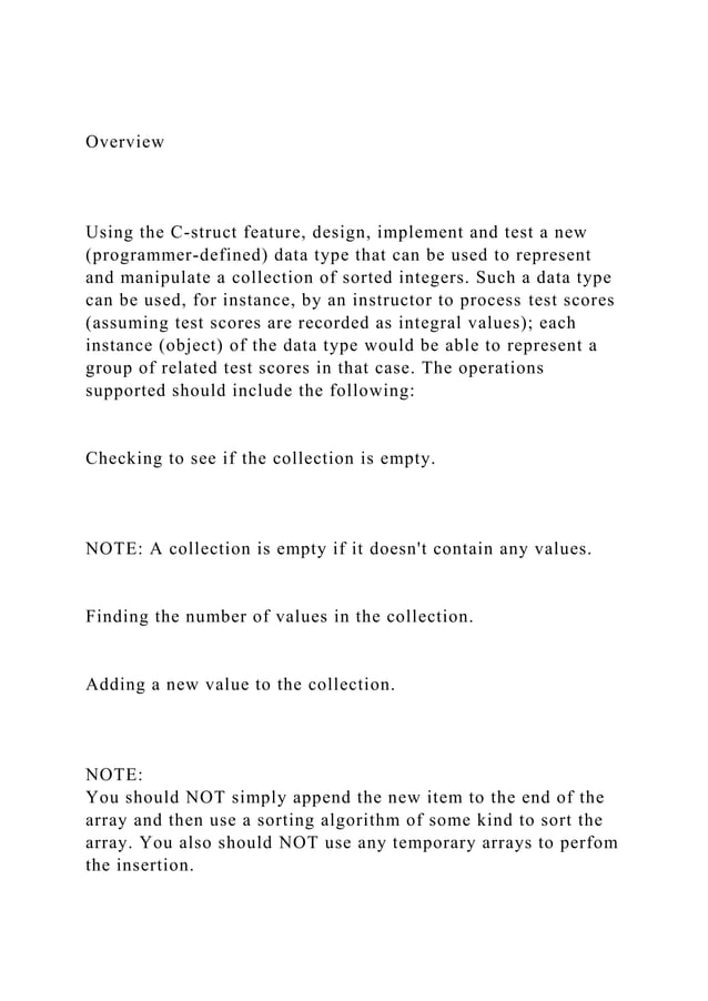 Overviewusing The C Struct Feature Design Implement And Docx 