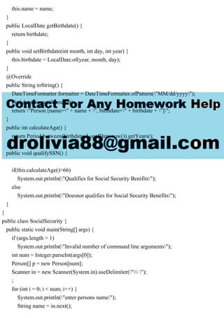 Overview You are tasked with writing a program called Social Security.pdf