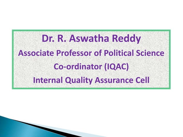 IQAC PPT FOR NAAC PEER TEAM-2016 | PPTX