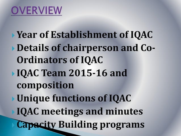 IQAC PPT FOR NAAC PEER TEAM-2016 | PPTX