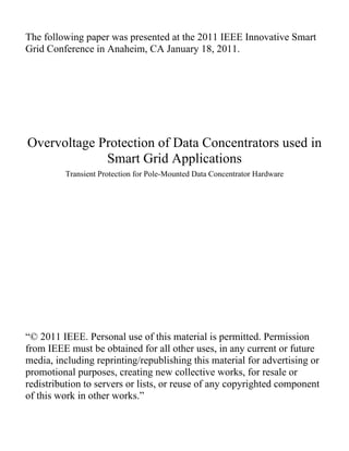 Smart Grid Overvoltage Protection | PDF