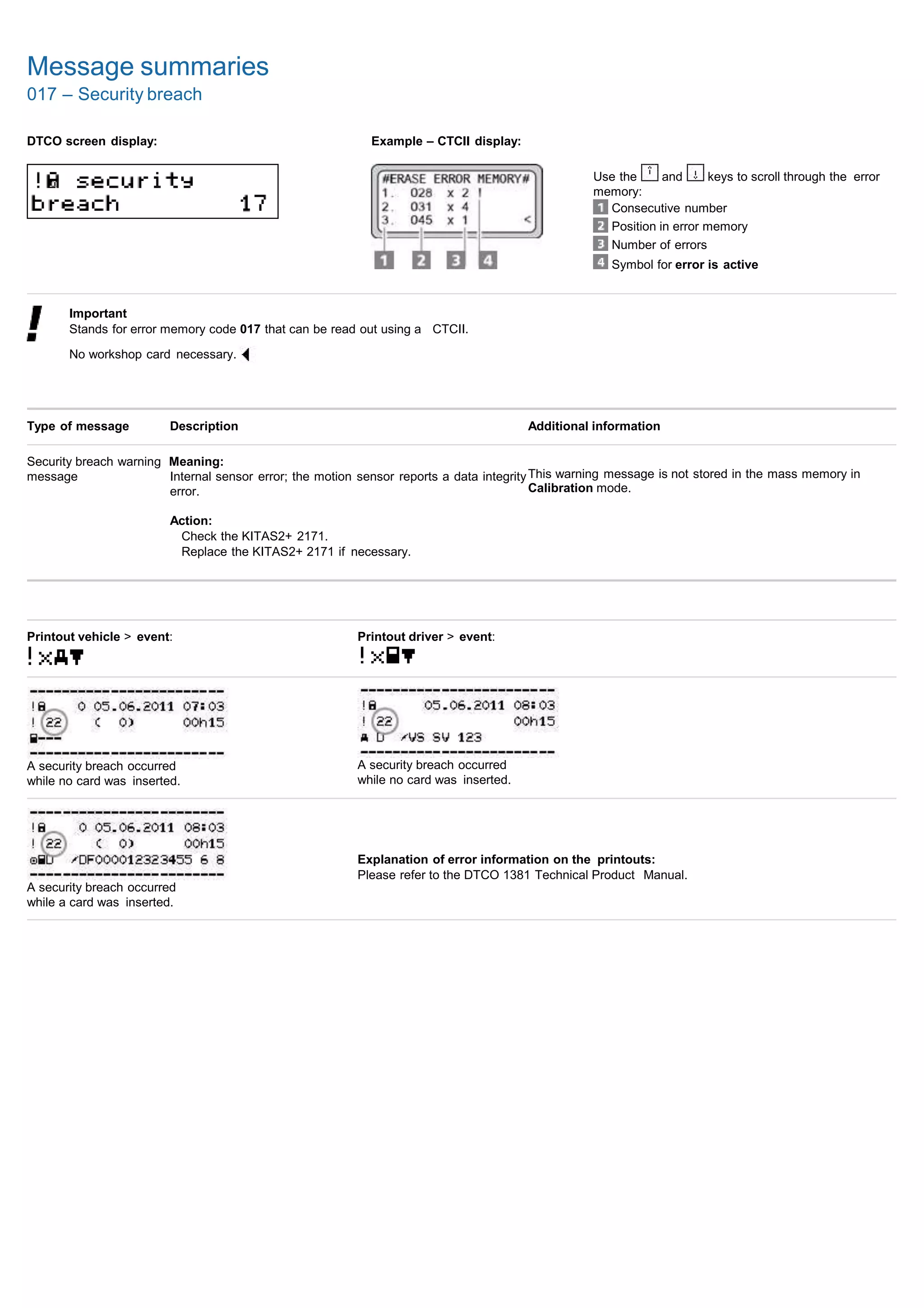 Overzicht Foutcodes DTCO VDO Digitale Tachograaf - Engels | PPTX