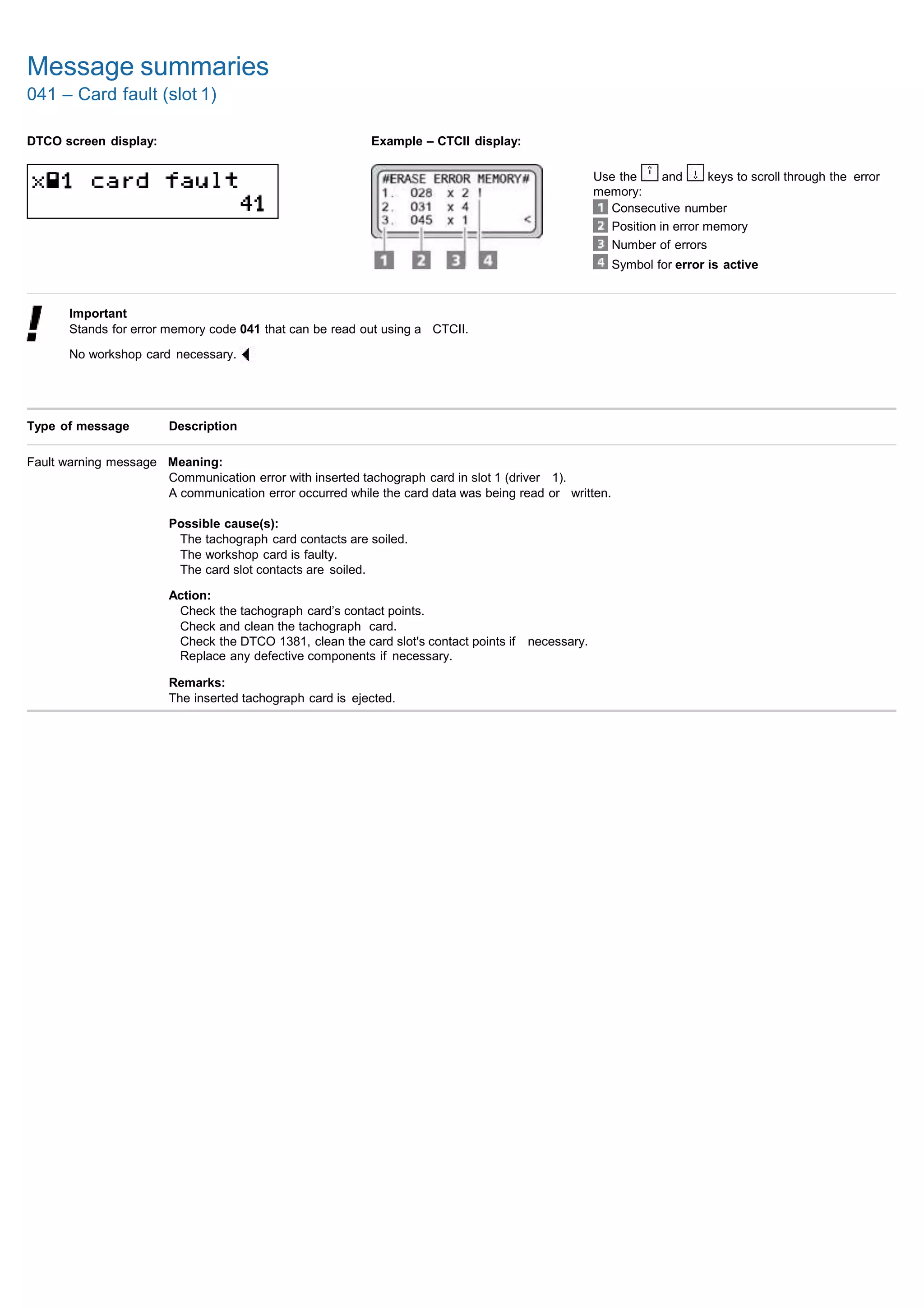 Overzicht Foutcodes DTCO VDO Digitale Tachograaf - Engels | PPTX