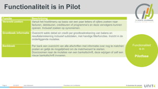 Overzicht functionaliteiten | PPT