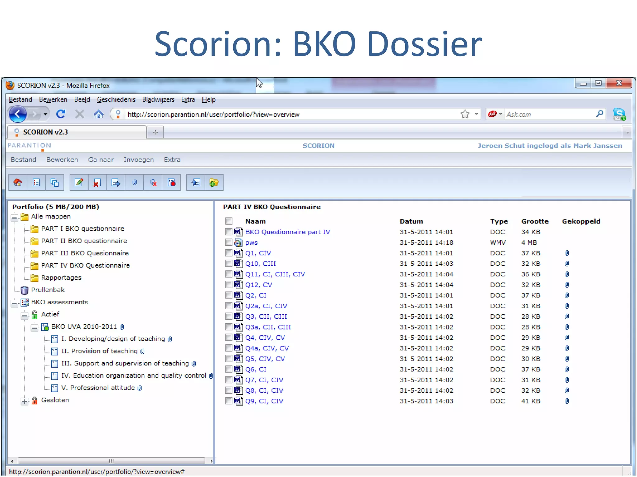 Overzicht scorion voorbeeldmodules screenshots | PDF