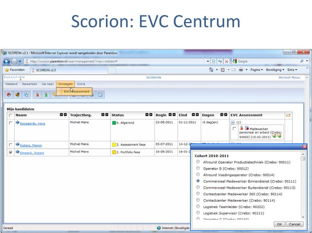 Overzicht scorion voorbeeldmodules screenshots | PDF
