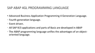 SAP ABAP OVERVIEW | PDF