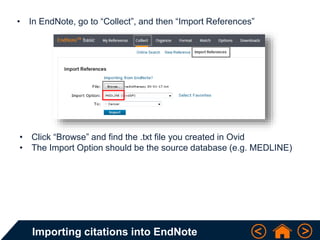 Exporting references - Ovid - Knowledge Base | PPTX