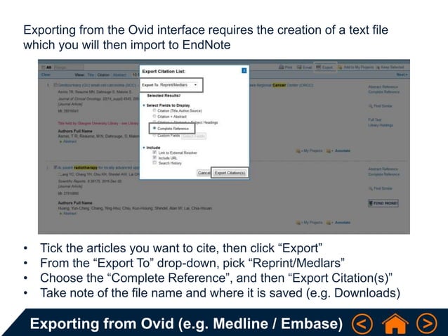 Exporting references - Ovid - Knowledge Base | PPT