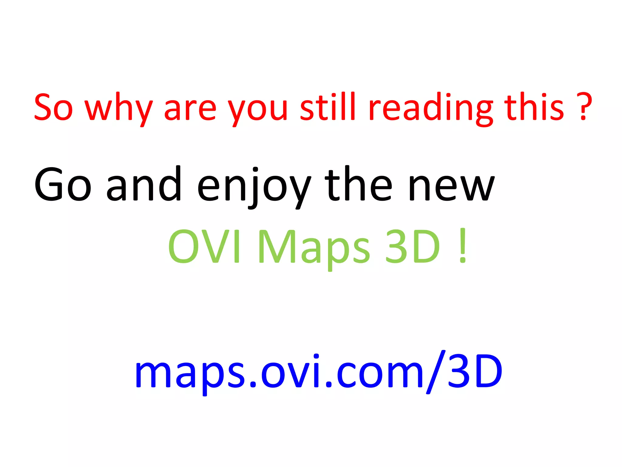 OVI Maps 3D | PPT