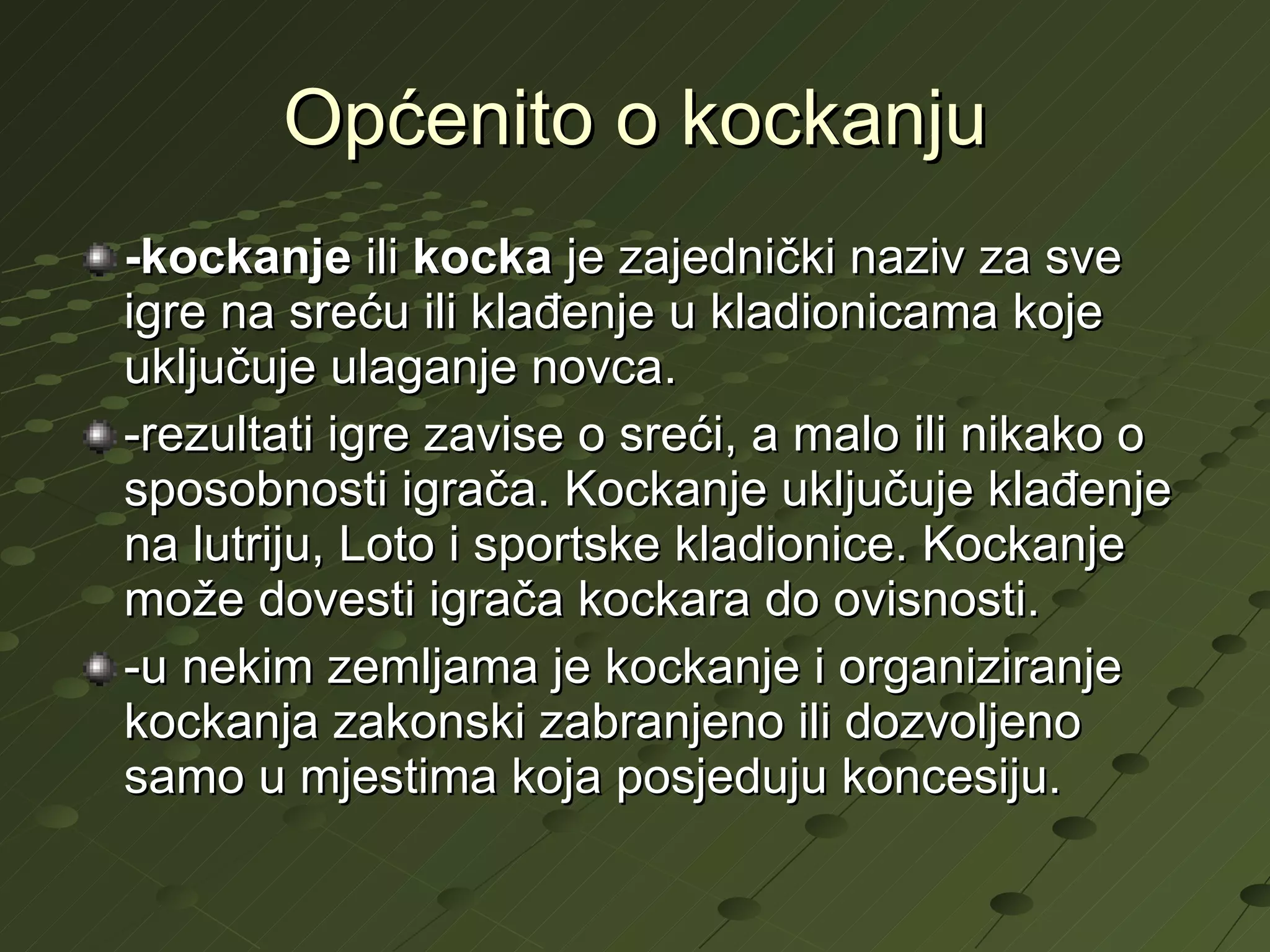 Ovisnost o kockanju - Ivan Kordić | PPT
