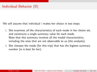Mode choice models | PDF
