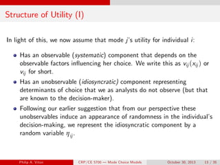 Mode choice models | PDF